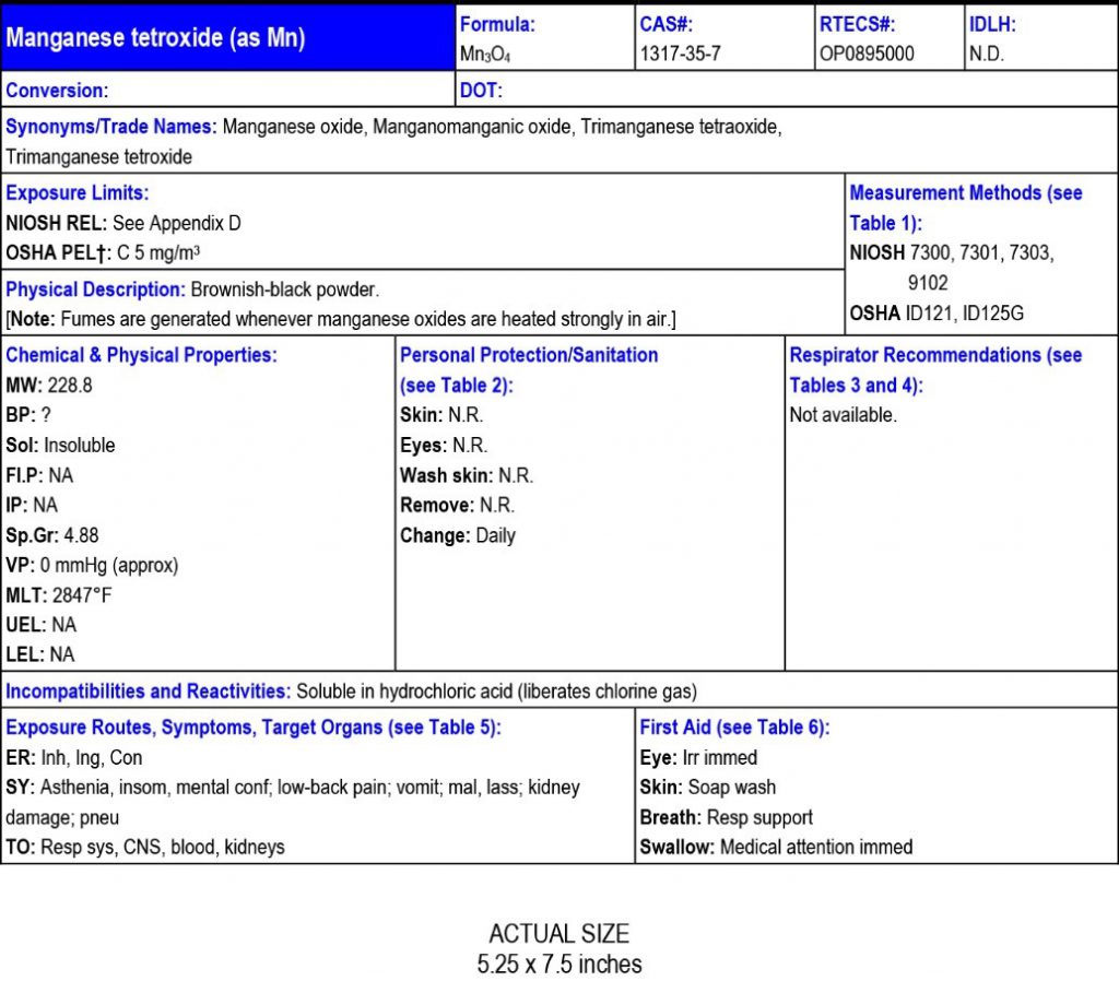 Help Us Redesign the NIOSH Pocket Guide | Blogs | CDC